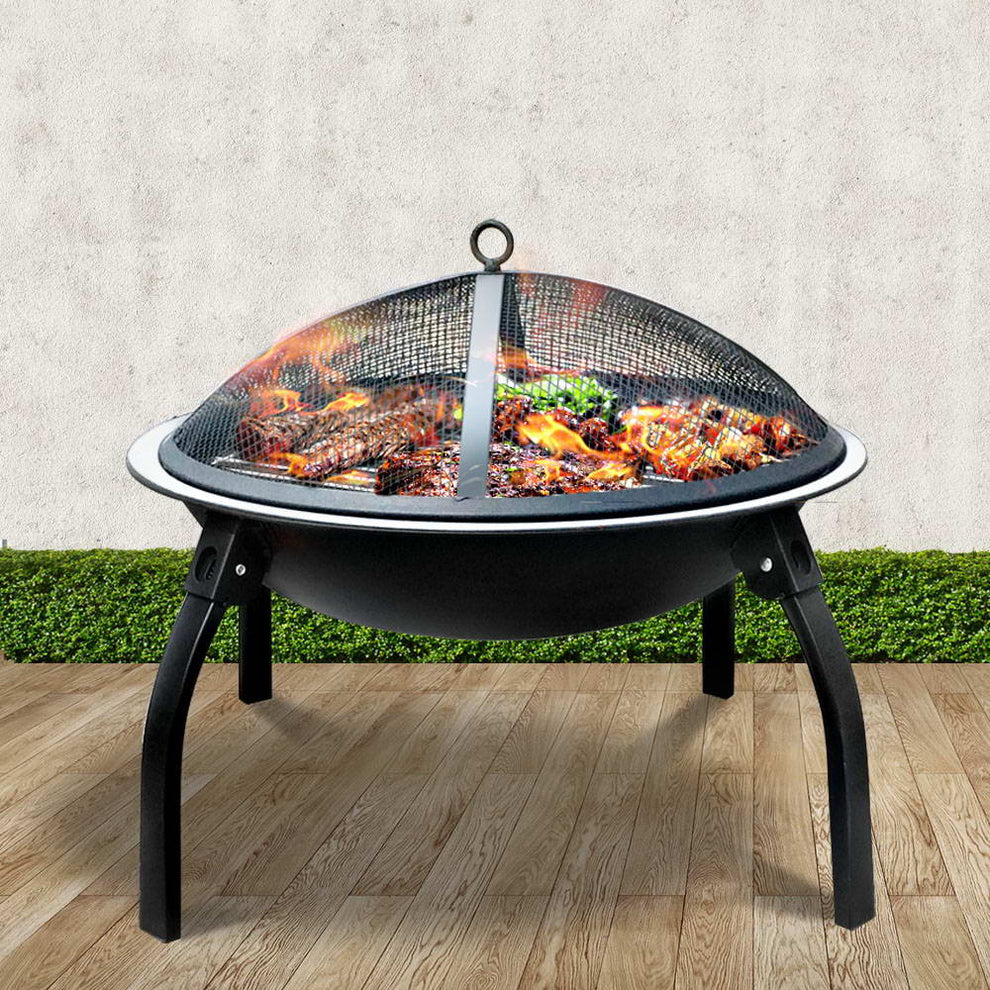 Fire Pit BBQ Charcoal Smoker Portable Outdoor Camping Pits Patio ...