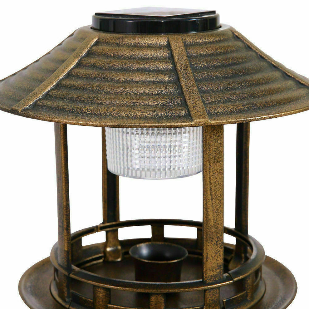 Bird Bath Feeder with Solar Light for Garden and Outdoor Decoration ...